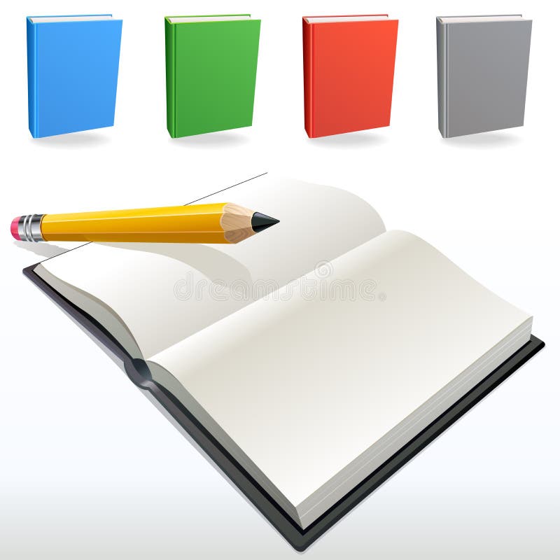 Books and Pencil stock illustration. Illustration of literature - 23031634