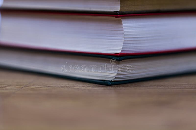Books Piled Up on the Library Table. Stock Image - Image of read ...