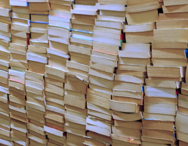 Books Piled Up for Sale in the Great Library Stock Image - Image of ...