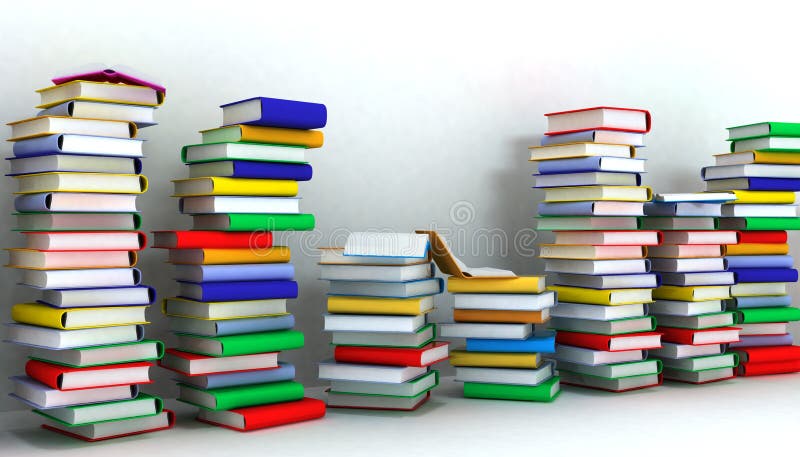 Books piles and wall stock illustration. Illustration of pile - 30690081