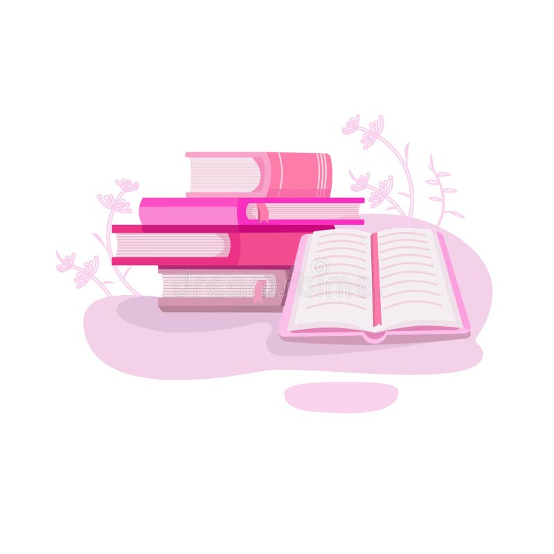 Books Pink Open Book Vector Illustration Design Stock Vector ...