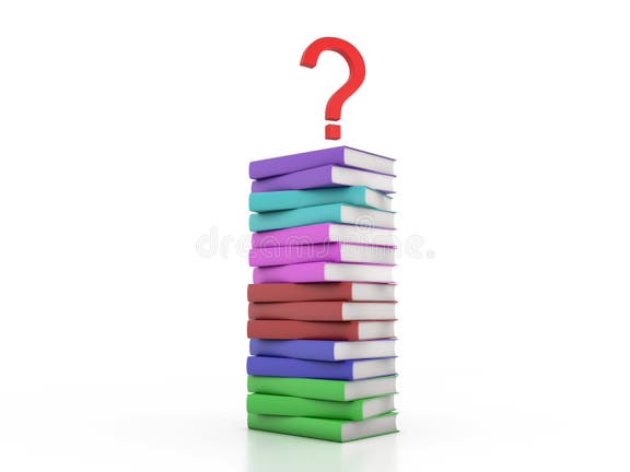 Books with Question Mark Symbol Stock Illustration - Illustration of ...