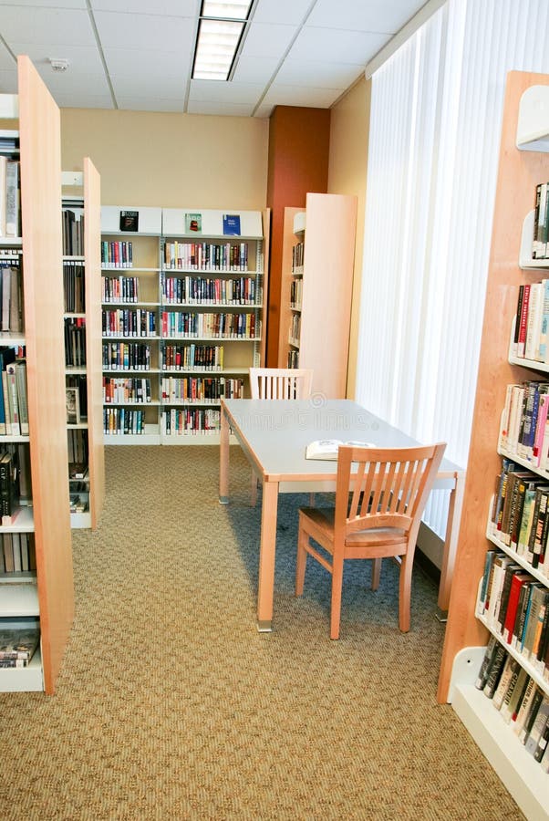Library interior stock image. Image of quiet, bookshelf - 6077575