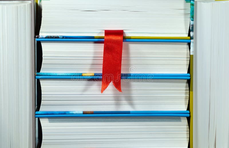 Books with Red Bookmark stock image. Image of college - 67374283