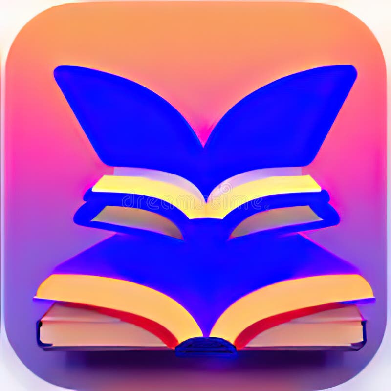 Books & Reference Software App Style Icon. Generative AI. Stock ...