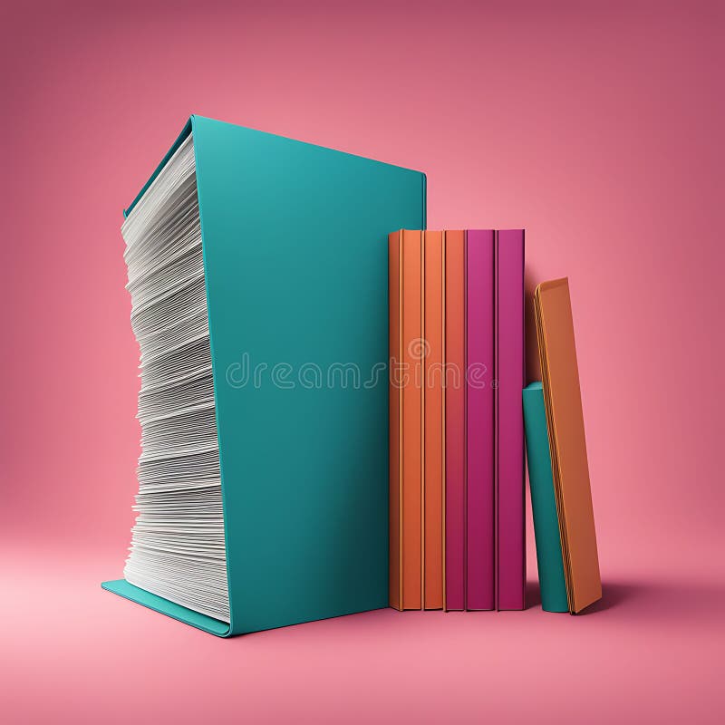 Books Resting on Table, 3D Rendered Illustration, Isolated on Solid ...