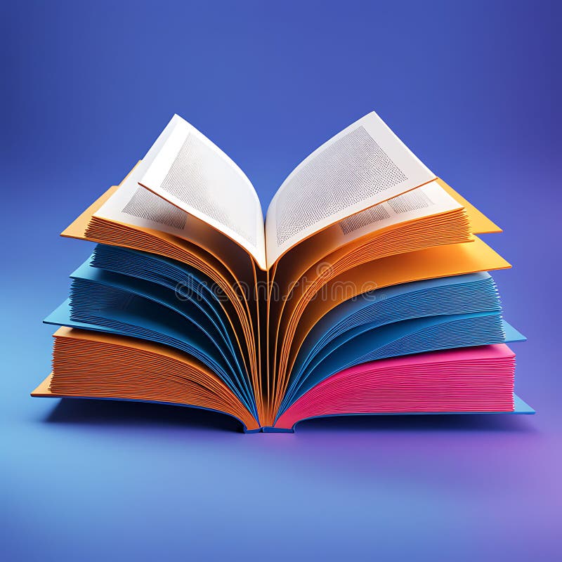 Books Resting on Table, 3D Rendered Illustration, Isolated on Solid ...