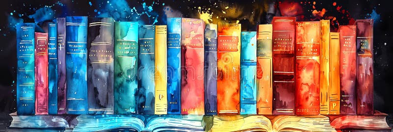 Books in a Row. a Colorful Assortment of Books. Concept of Education ...