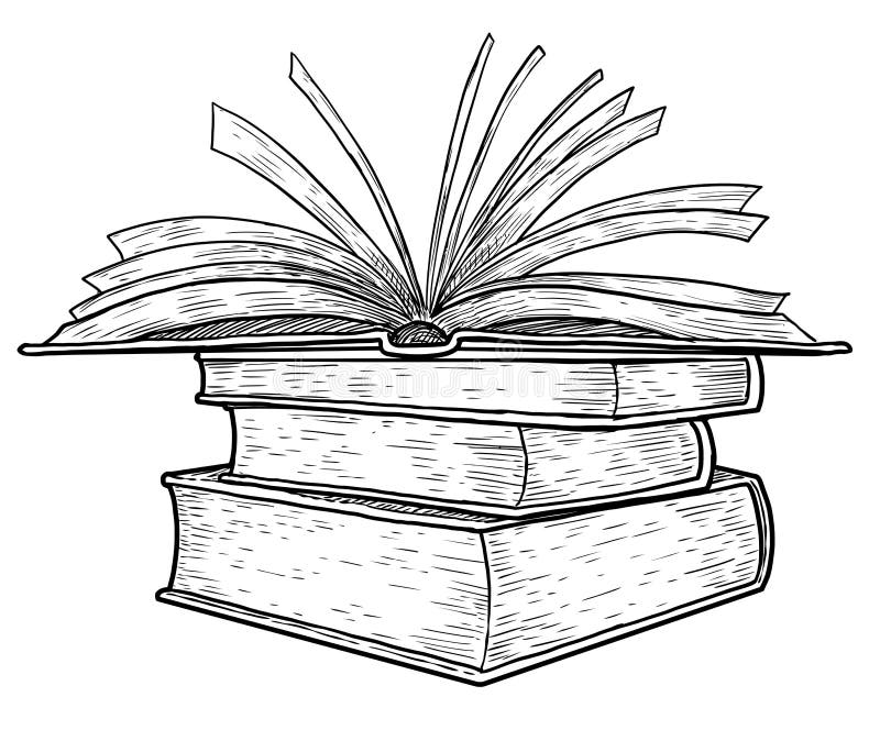 Open Book Illustration, Drawing, Engraving, Ink, Line Art, Vector Stock ... Open Book Illustration, Drawing, Engraving, Ink, Line Art, Vector Stock ...