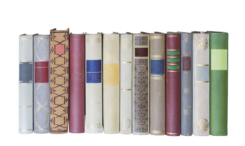 Books in a Row, Isolated, Free Copy Space Stock Image - Image of ...