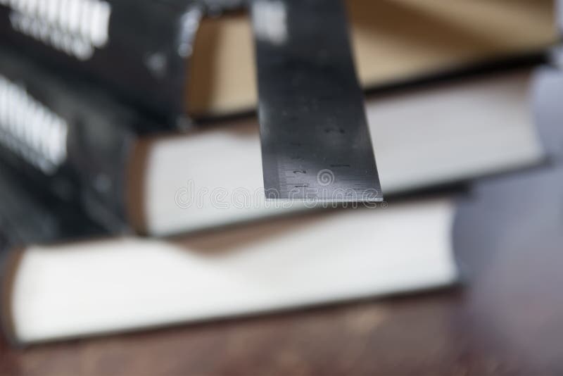 Books and ruler stock photo. Image of equipment, scale - 48033990