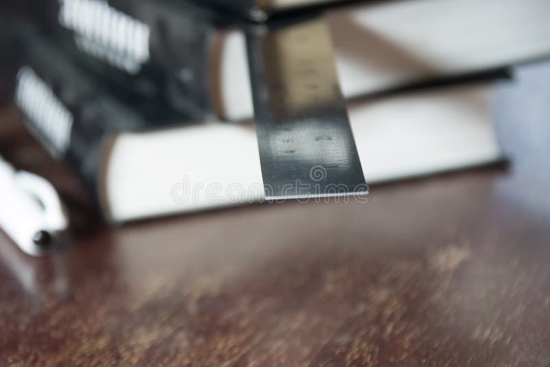 Books and ruler stock image. Image of office, bookshelf - 48034165