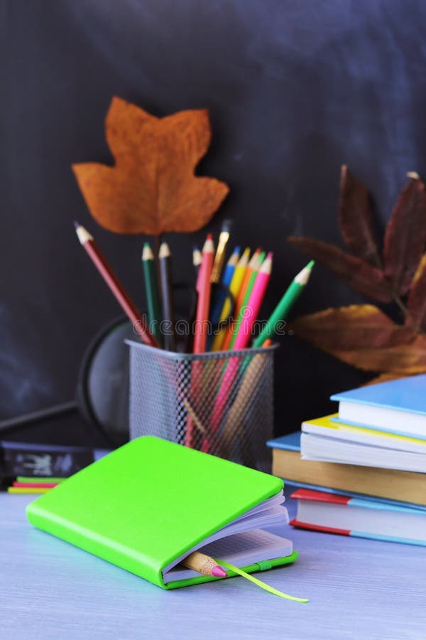 Books, School Supplies on the Desk, Learning Concept Stock Image ...