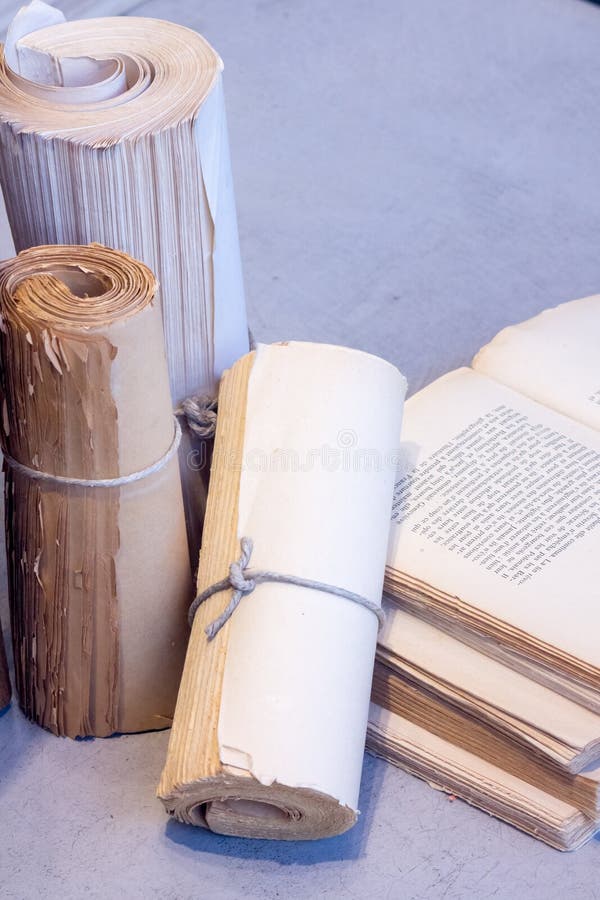 Books and scrolls stock image. Image of paper, book, study - 38834985