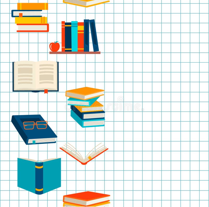 Books seamless border stock vector. Illustration of pattern - 54130093