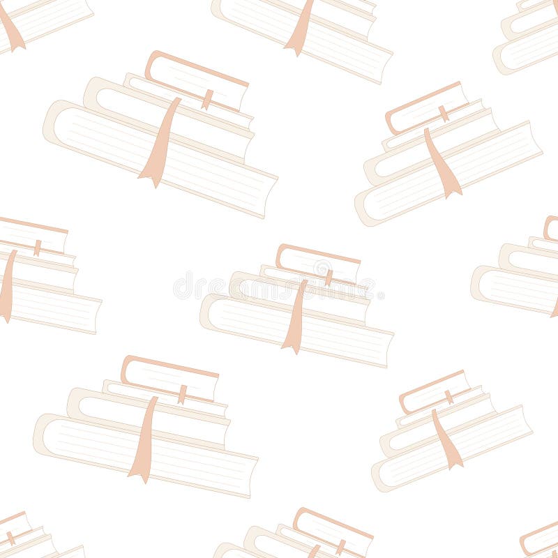 Books Seamless Pattern. Stack of Books Endless Background Stock ...