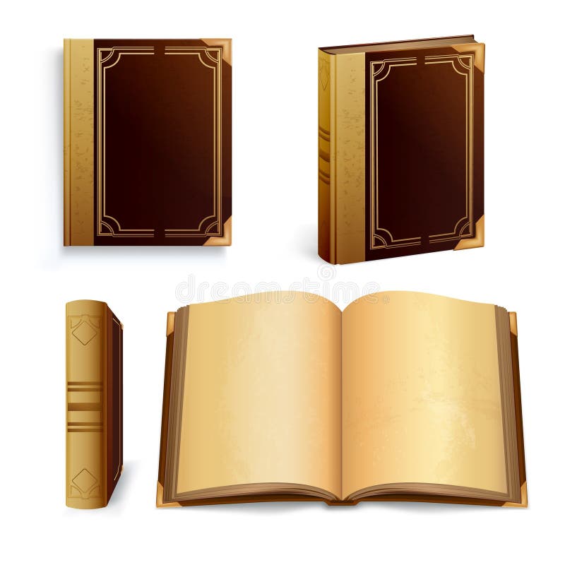 Books Set in Realistic Style Stock Illustration - Illustration of book ...