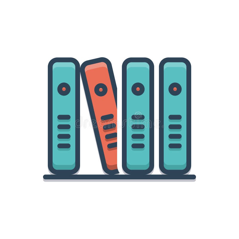 Color Illustration Icon for Books Shelf, Files and Folder Stock ...