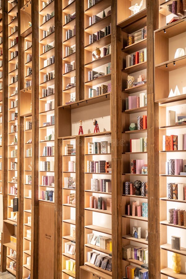 The Books and Shelves in the Library Editorial Image - Image of warm ...