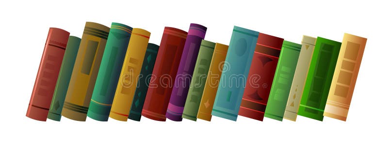 Big Stack of Books Seamless Vertical Frame. Cartoon Style. Great ...