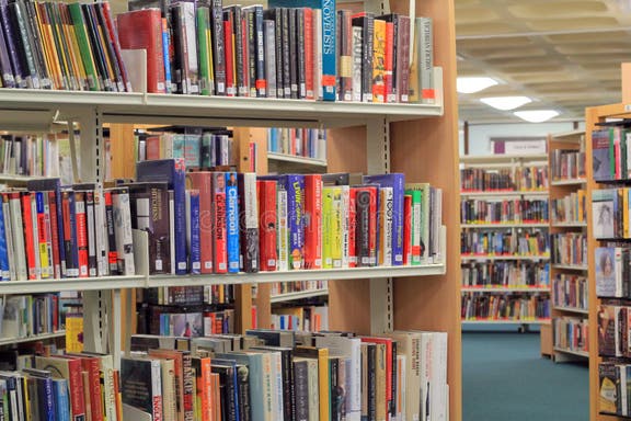 Books on a Shelf in Library. Editorial Stock Photo - Image of study ...