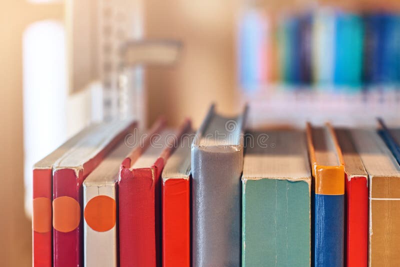 Books on a Shelf in the Library Stock Image - Image of business ...