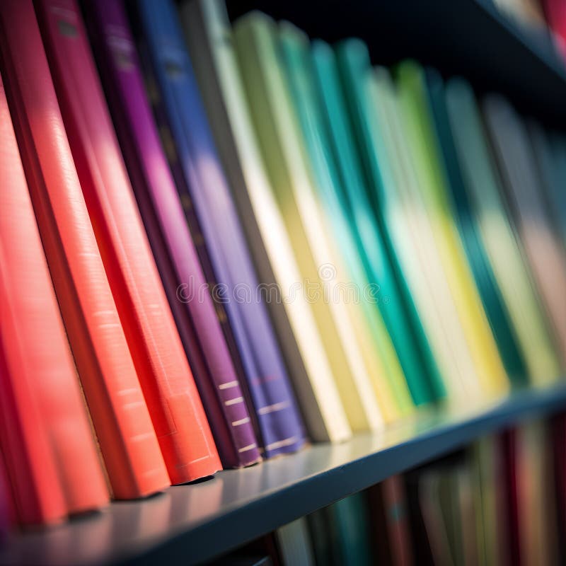 Books on a Shelf in a Library, Shallow Depth of Field. Stock ...