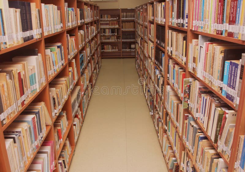Books on a Shelf in Library. Editorial Stock Image - Image of paper ...
