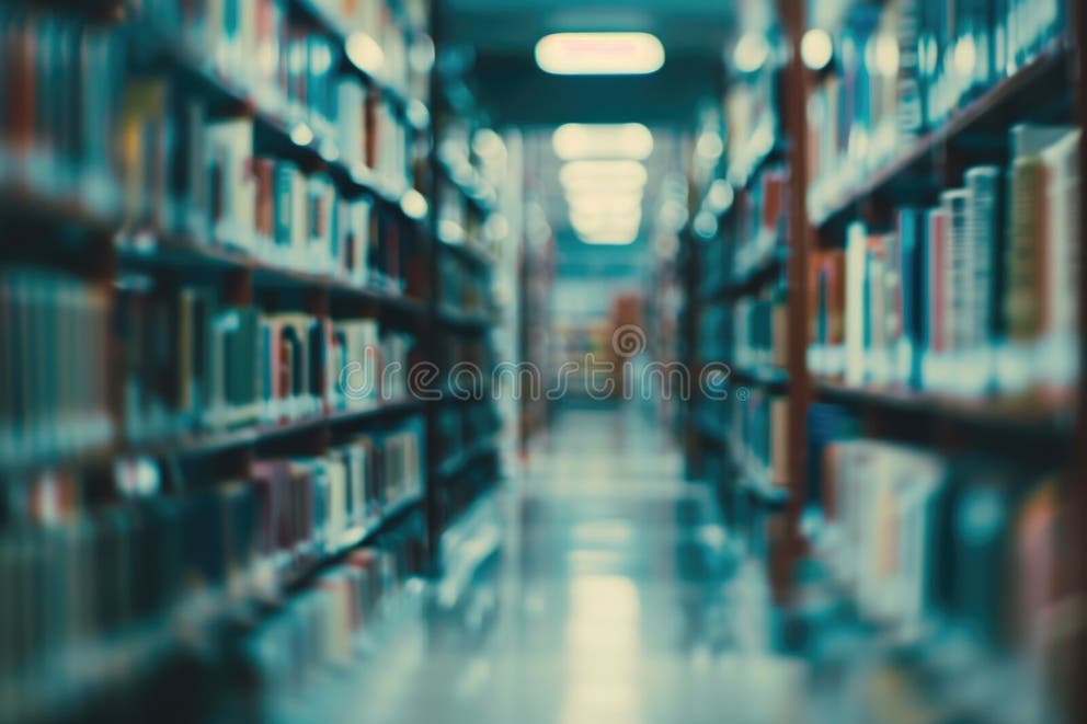 Books on Shelves in a Library Setting Stock Image - Image of shelved ...