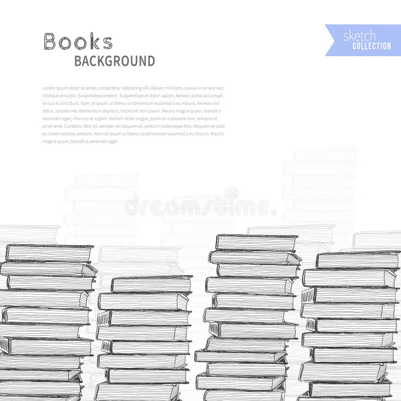 Books sketch background stock vector. Illustration of books - 57657478