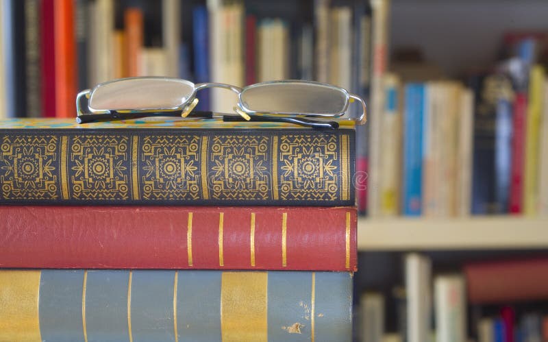 Books with Spectacles, Library Concept Stock Photo - Image of bookstore ...