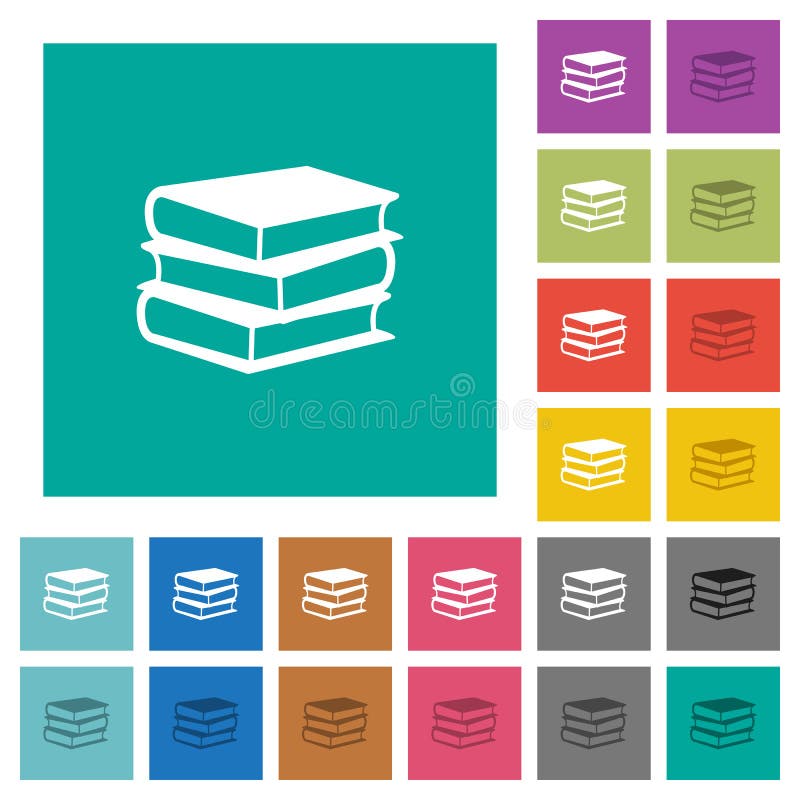 Books Square Flat Multi Colored Icons Stock Vector - Illustration of ...