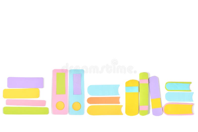 Stack of Books Paper Cut on White Background Stock Illustration ...
