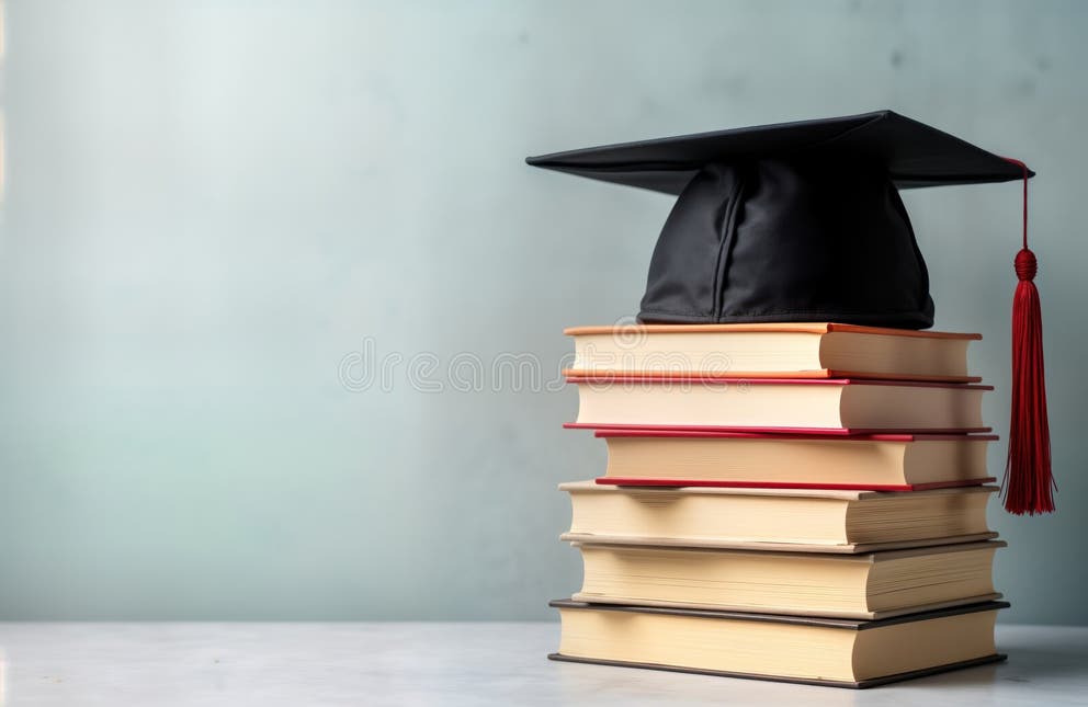 Books Stack with Graduation Cap. Education Concept. Learning, Knowledge ...