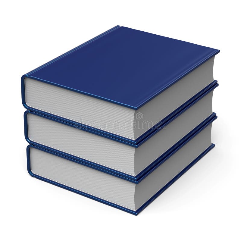 Books Stack 3 Three Blank Cover Blue Content Archive Icon Stock ...