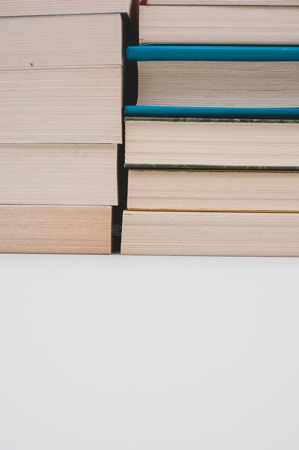Books Stack on Top of Each Other Stock Image - Image of literature ...
