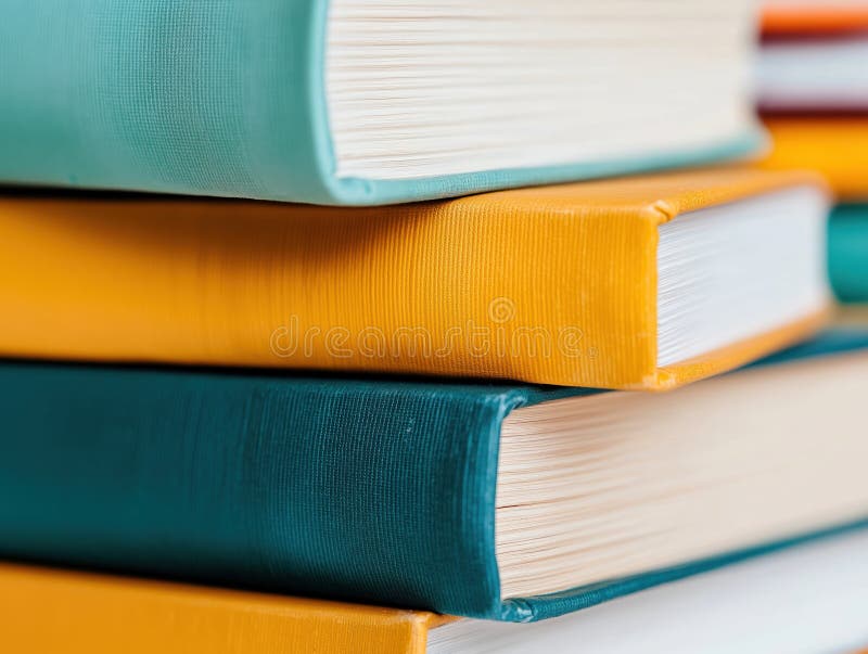 Books Stacked High. Colorful Book Covers. Education Concept. Knowledge ...