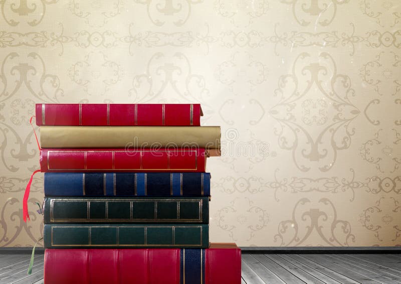 Books Stacked by Rustic Wallpaper Stock Photo - Image of education ...