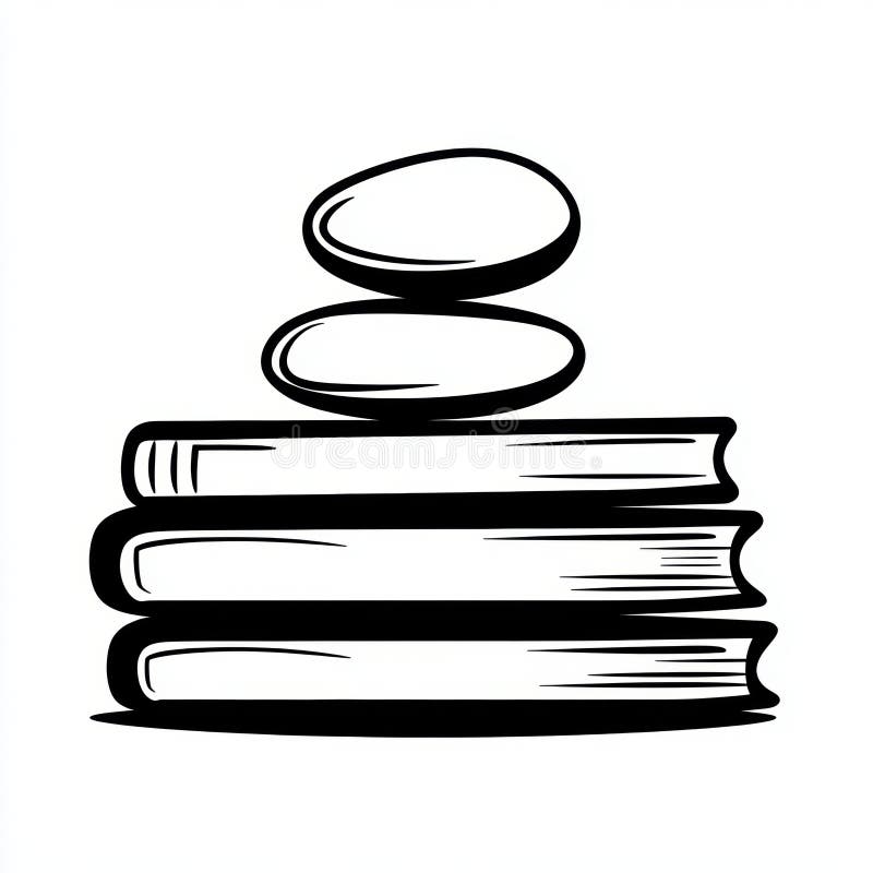 Zen Stones on Books stock illustration. Illustration of wellbeing ...