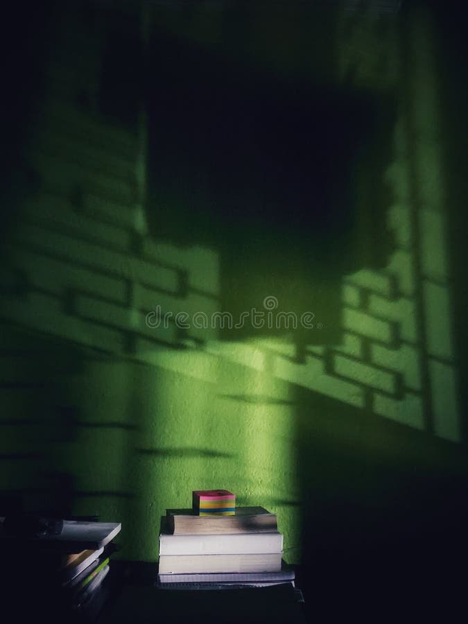 Books study table at night stock photo. Image of table - 270597338