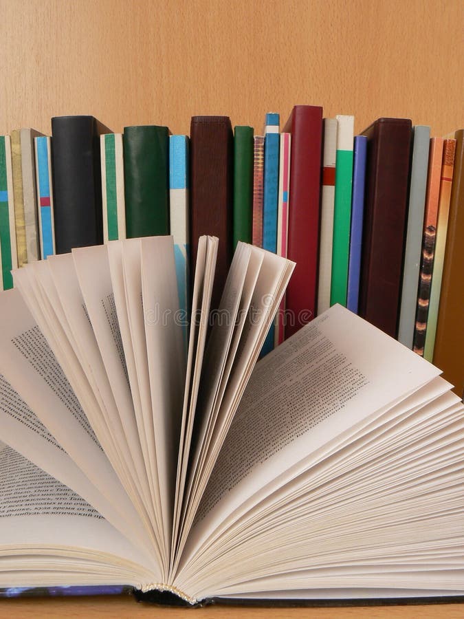 Books on table stock image. Image of court, wooden, brown - 4334323