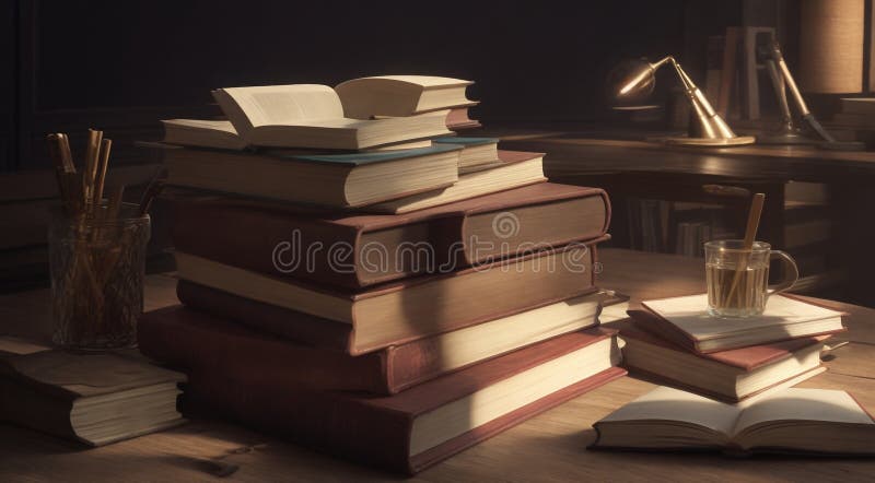 Books on the Table, Books in Library, Abstract Books Background ...