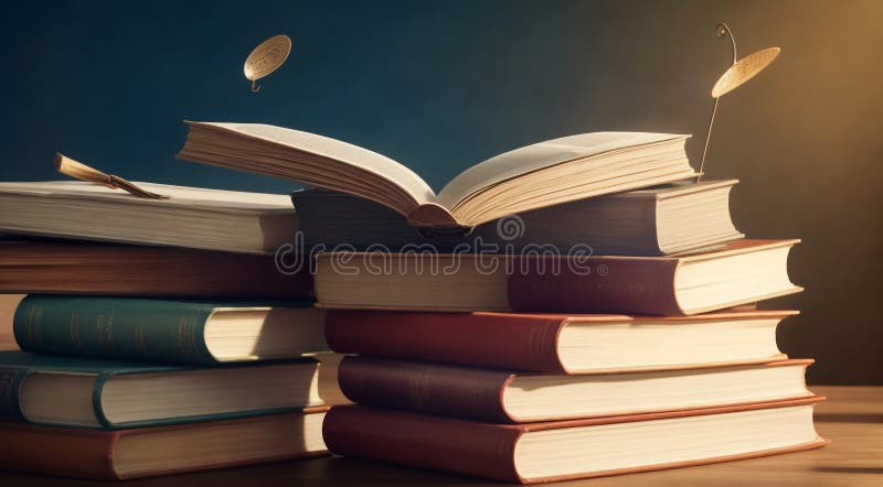 Books on the Table, Books in Library, Abstract Books Background ...