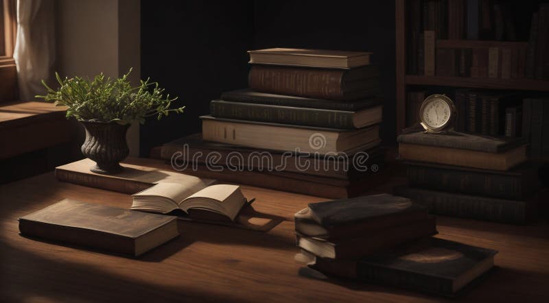 Books on the Table, Books in Library, Abstract Books Background ...