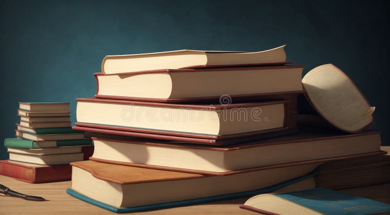 Books on the Table, Books in Library, Abstract Books Background ...