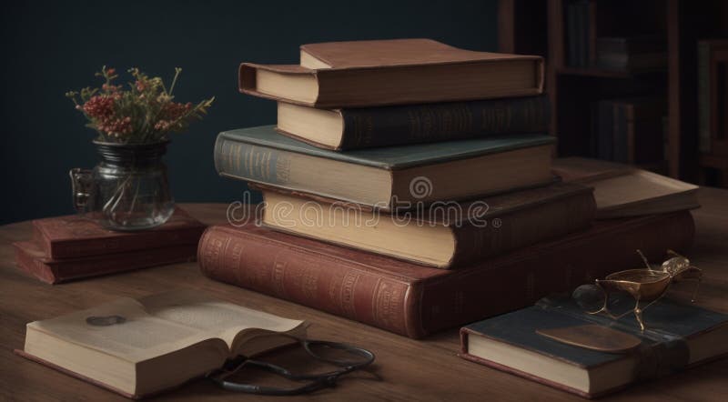 Books on the Table, Books in Library, Abstract Books Background ...