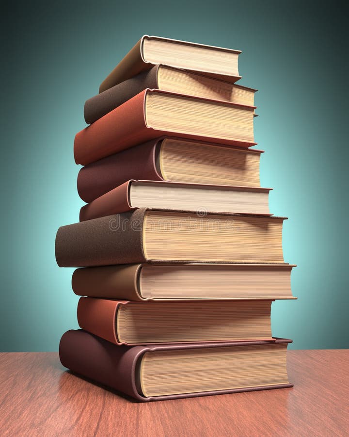 Books on the Table stock illustration. Illustration of encyclopedia ...