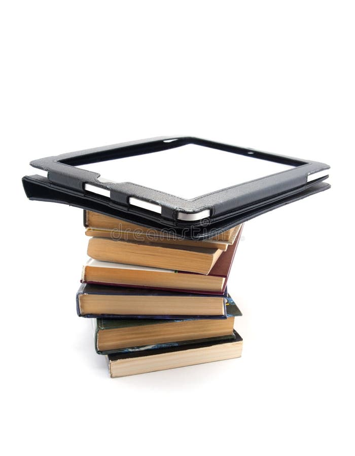 Tablet PC Computer and Book Stock Photo - Image of notebook, literature ...