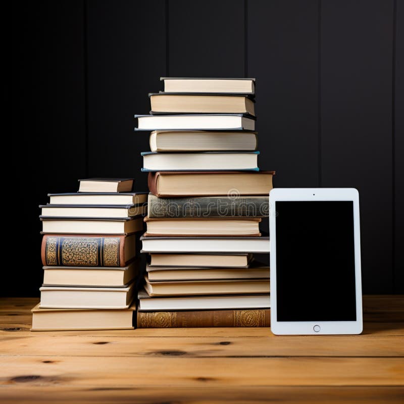 Books and Tablet Share White Space, Creating a Modern Contrasted ...