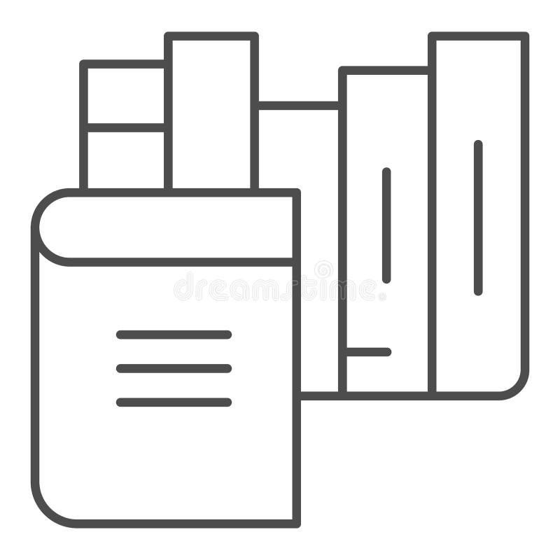 Books Line and Glyph Icon. Bookshelf Vector Illustration Isolated on ...